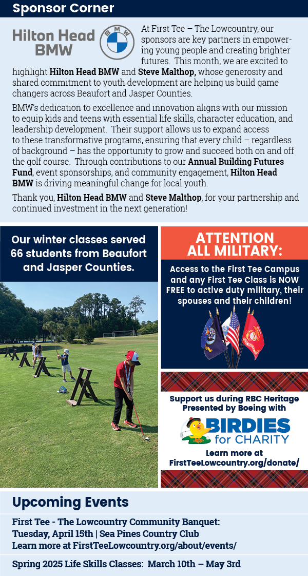 Spring 2025 Newsletter - First Tee - The Lowcountry
